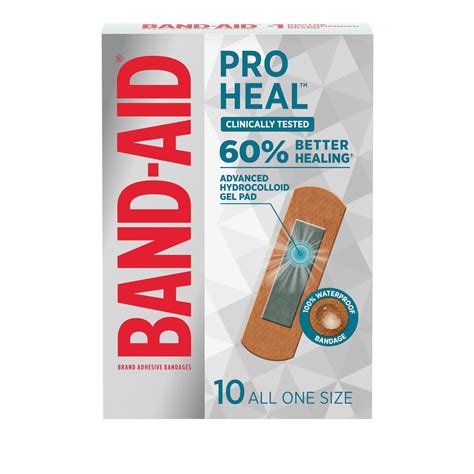 Band Aid Brand Pro Heal Adhesive Bandages With Hydrocolloid