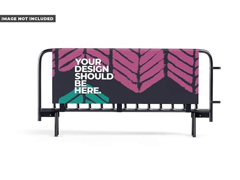 Premium Psd Barrier With Poster Mockup