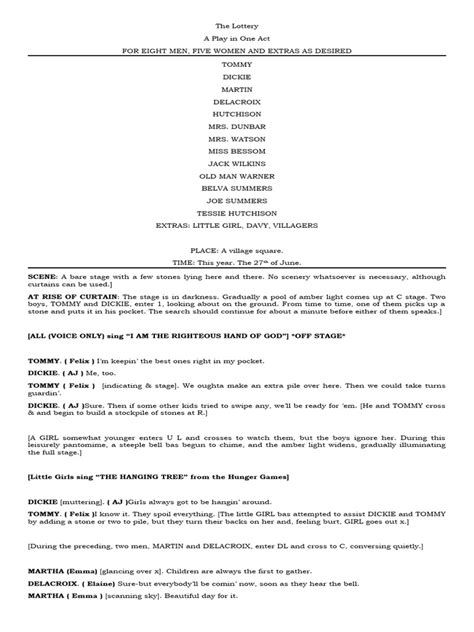 The Lottery Script Pdf