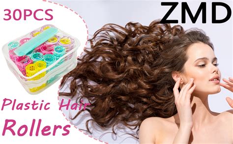 30pcs Plastic Hair Rollers Set Snap On Rollers Self Grip
