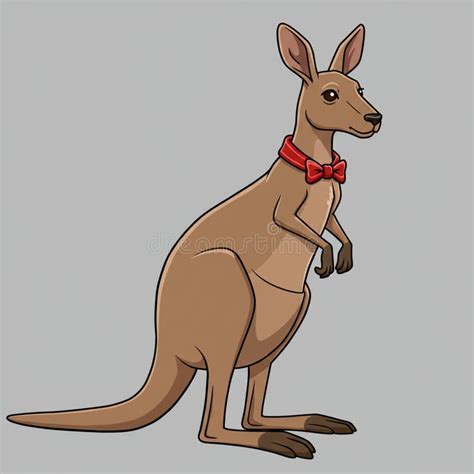 Stylized Illustration Of A Kangaroo Macropus Spp With A Light Brown