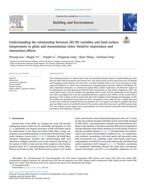 Pdf Understanding The Relationship Between 2d3d Variables And Land