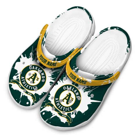 Personalized Oakland Athletics Splatter Pattern Clog Vivacrocs
