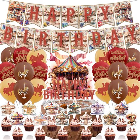 Buy Carousel Birthday Decorations Carousel Party Supplies Includes