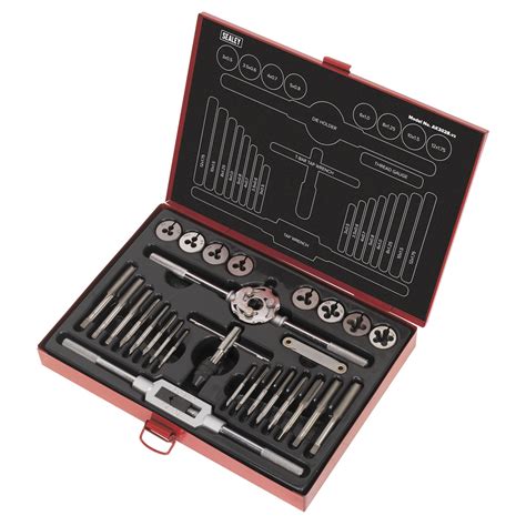 Sealey Metric Tap And Die Set Split Dies 28pc Wow Tools