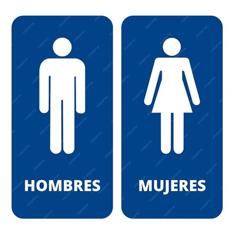 Hombres Y Mujeres Signos De Baño En Un Fondo Azul Mujeres Y Hombres