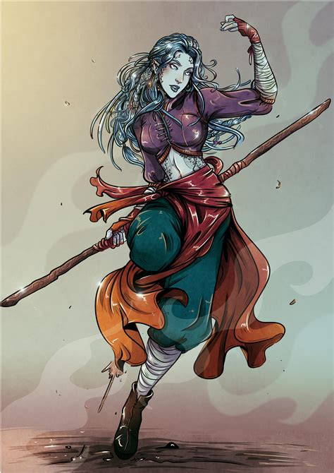 Oc Air Genasi Monk Commissioned Scrolller