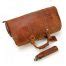 Handmade Personalized Leather Duffle Bag With Shoe Compartment Gadgetsin