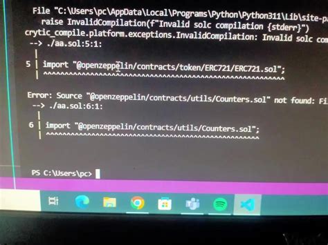 getting this error when using slither it works fine if i don t import