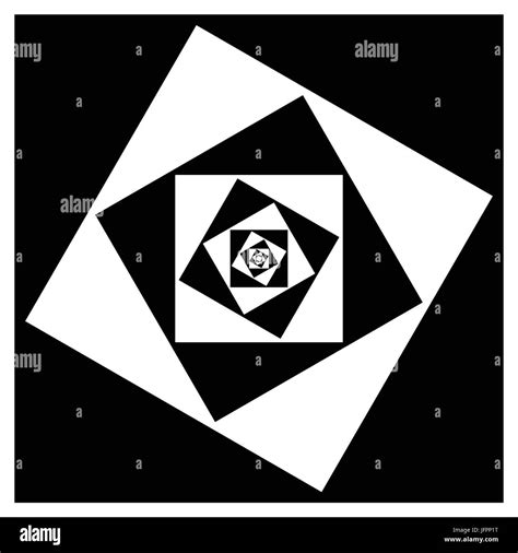 Abstract Geometric Element With Inward Rotating Squares Overlapping