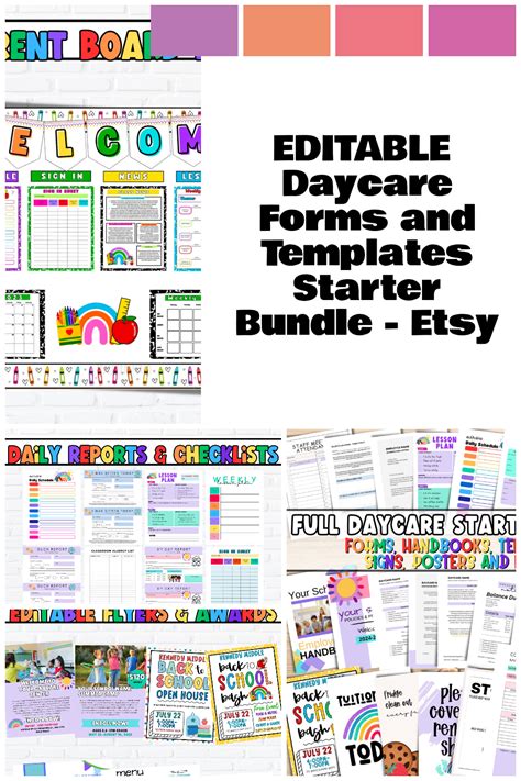 Editable Daycare Forms And Templates Starter Bundle Preschool Forms And