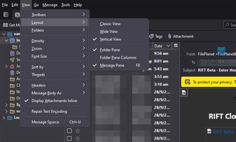 Mozilla Thunderbird New Layout