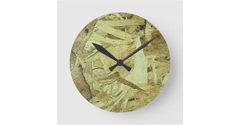 osb chip board plywood round clock zazzle