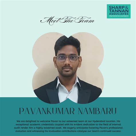 Sharp And Tannan Group On Linkedin We Are Delighted To Welcome Pavan Kumar Nambaru To The Sharp