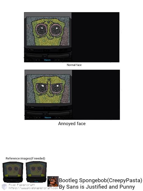 Pixel Papercraft Bootleg Spongebob Creepypasta
