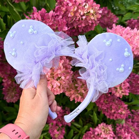 Lavender Pixie Pearl Disney Mickey Mouse Inspired Ears Mouse Ears For