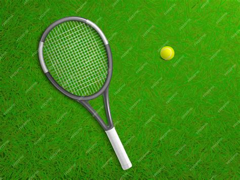 Tennis Racket And Ball On Court