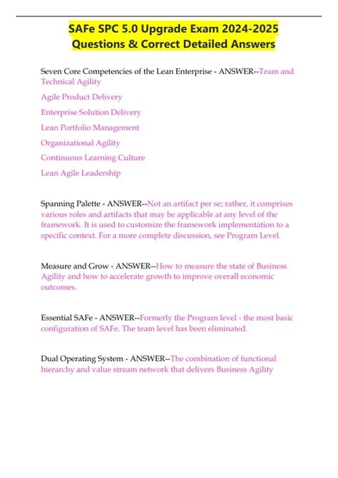 Safe Spc 5 0 Upgrade Exam Questions And Correct Detailed Answers Safe Spc 5 0 Upgrade Stuvia Us