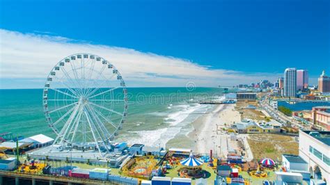 View Of Ocean From The Boardwalk In Atlantic City New Jersey Editorial