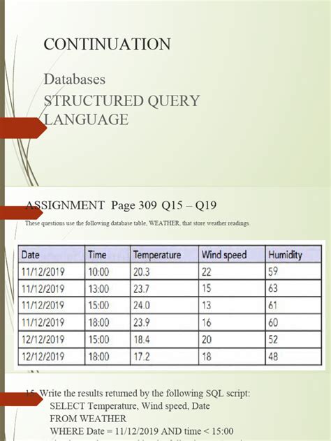 Assighnment And Notes Of Comp Science Pdf Sql Humidity