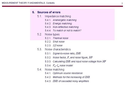 measurement theory fundamentals contents 5 sources of errors