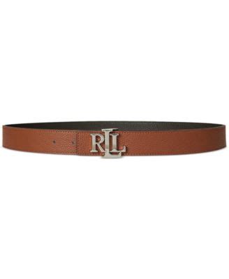 Lauren Ralph Lauren Logo Reversible Pebbled Leather Belt Macys