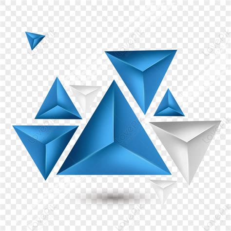 Blue Triangle Geometric Shape Three Dimensional Origamishadowshapes