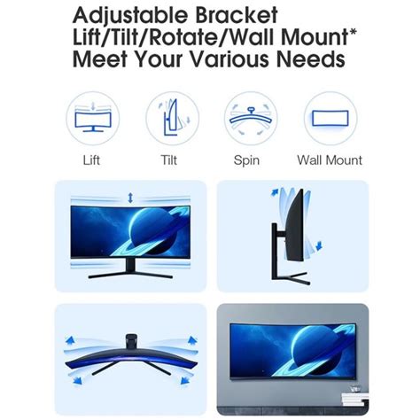 RH Xiaomi Inch Curved Monitor Mi Ultrawide VA Gaming Display Hz AMD Free Sync WQHD