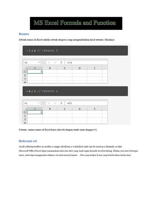Panduan Rumus Dan Fungsi Excel Pdf