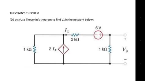 Solved THEVENIN S THEOREM Pts Use Thevenin S Theorem To Chegg