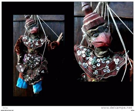 Art Asiatique Petite Marionnette Birmane Garuda Small Burmese String Puppet Featuring The