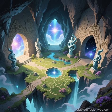 Cave Map With Carvings And Statues Stable Diffusion Online