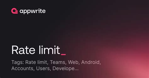 rate limit threads appwrite