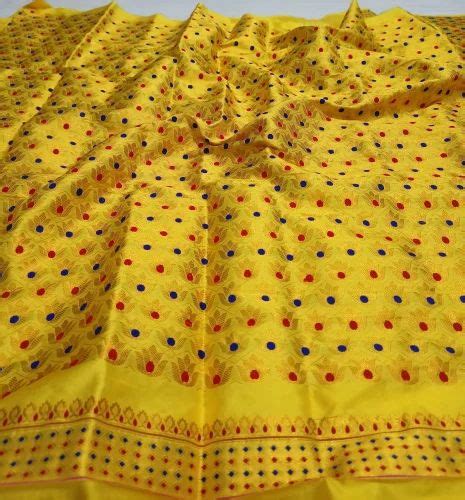Printed Yellow Assam Mekhela Chador With Blouse Piece At ₹ 12800piece In Amilo