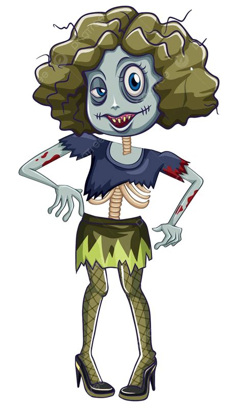 A Female Zombie Character Drawing Ghost Graphic Vector Drawing Ghost