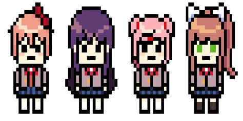 Ddlc Girls As Danganronpa Pixel Sprites 3 Ddlc