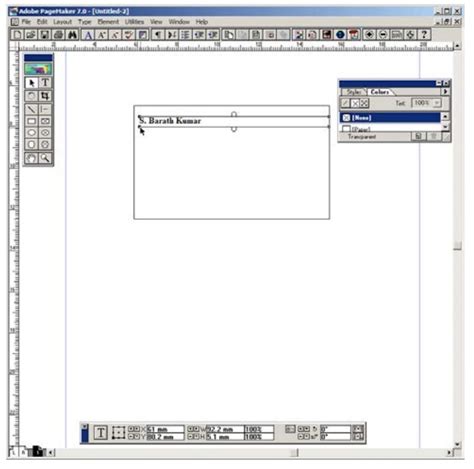 pagemaker creating visiting card practical