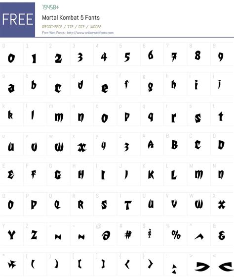 Mortal Kombat 5 Mortal Kombat Deadly Alliance Fighting Styles Font