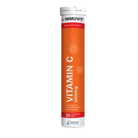 Leriva Immuvit Vitamin C 1000 Mg 20 αναβράζοντα δισκία βιταμίνη C