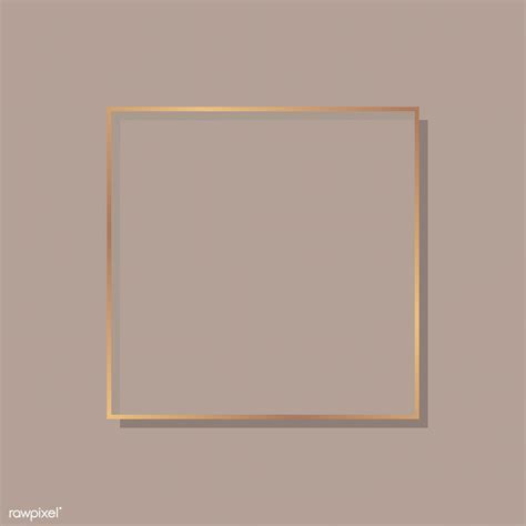 Elegant Gold Frame On Blank Background Empty Square Background