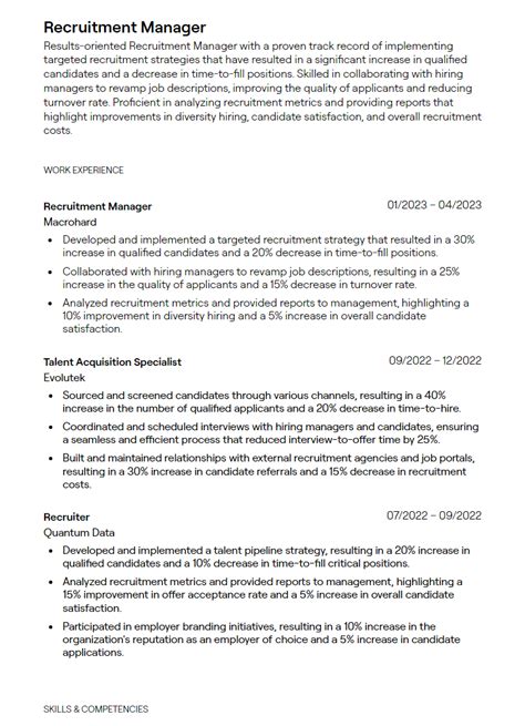 3 Recruitment Manager Resume Examples With Guidance