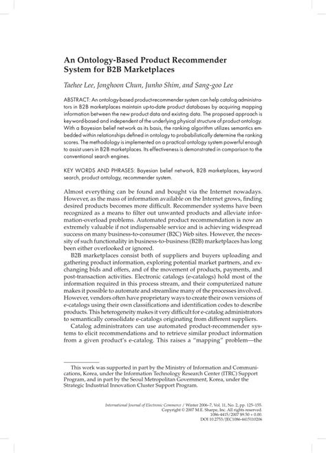 Pdf An Ontology Based Product Recommender System For B2b Marketplaces