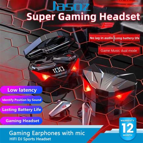 Jasoz X15 TWS Wireless Earbuds Bluetooth Earphones For Gaming Headset Noise Cancelling Hifi Bass