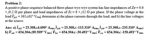 Solved Problem 2a Positive Phase Sequence Balanced
