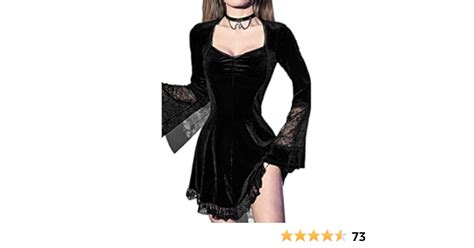 Women Dress Gothic Lace Velvet Dress Black Lace Gothic Vintage Dresses