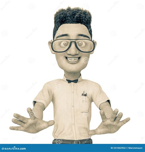 Nerd Cartoon Creeped Out Stock Illustration 251062963