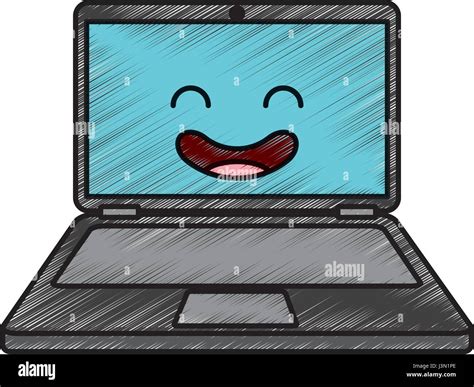 Laptop Computer Kawaii Character Stock Vector Image And Art Alamy