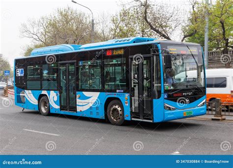 Electric Bus By Chinese Brand Foton Battery Vehicle In Beijing China