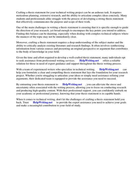 Thesis Statement Technical Writing Pdf Essays Thesis