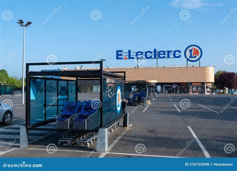 View Of Eleclerc Supermarket Logo And Parking Editorial Photo